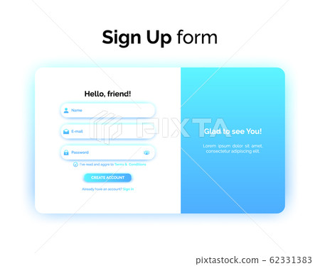 Sign up form, web design, UI UX registration... - Stock Illustration [62331383] - PIXTA