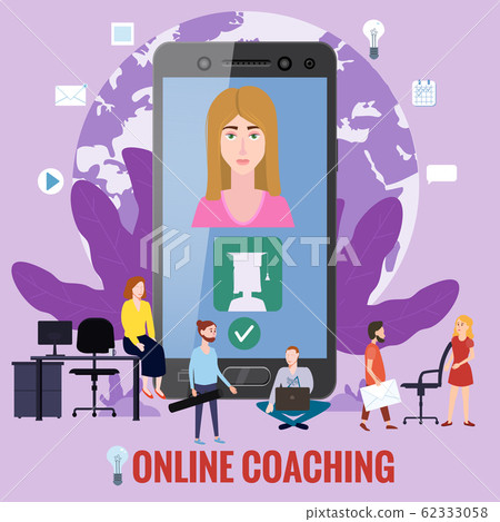 Online training coaching, education, workshops... - Stock Illustration ...