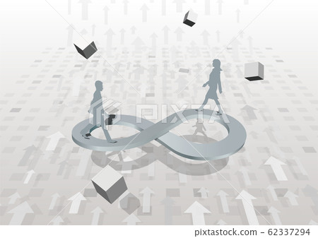 Vector illustration man and woman walking on... - Stock Illustration ...