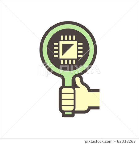 microchip testing icon - Stock Illustration [62338262] - PIXTA
