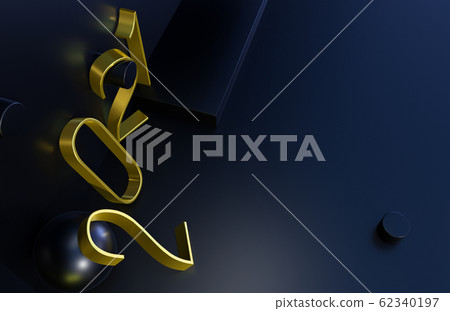 2021 year golden sign with black background. 3D... - Stock Illustration ...