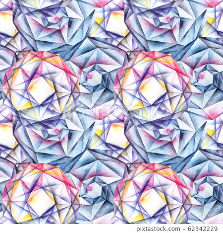 Watercolor diamond crystal pattern-插圖素材 [62342229] - PIXTA圖庫