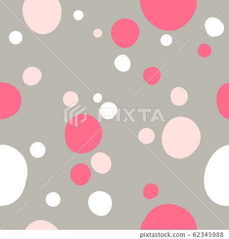 Vector doodle seamless pattern with spots. Pink...-插圖素材 [62345988 ...