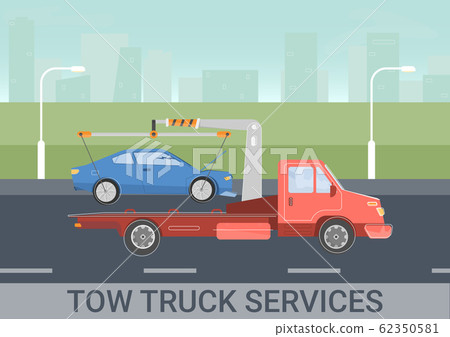 Tow Truck Services Illustration - Stock Illustration [62350581] - PIXTA