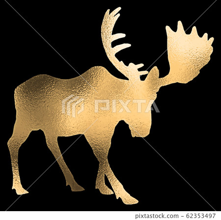 Big golden moose - Stock Illustration [62353497] - PIXTA