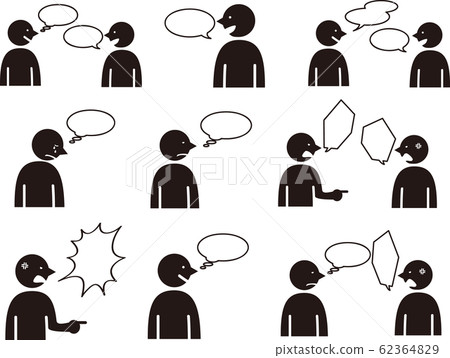 Pictogram set_conversation scene - Stock Illustration [62364829] - PIXTA