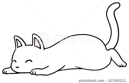 Illustration of a fallen cat (white) - Stock Illustration [62369522 ...