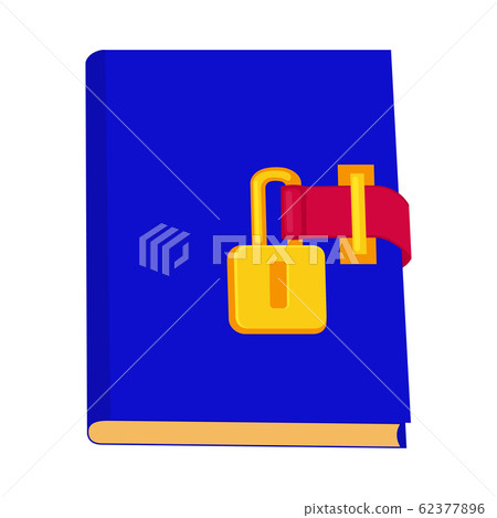 Cartoon locked blue diary - Stock Illustration [62377896] - PIXTA