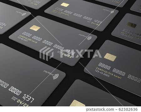 3d Rendering of credit cards, clipping path... - Stock Illustration ...