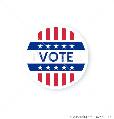American vote sticker with USA flag and word vote. - Stock Illustration ...