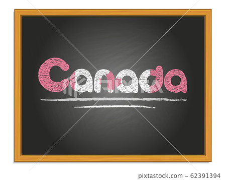 Canada country name and flag color chalk lettering - Stock Illustration ...