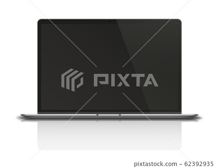 Modern laptop with reflections and shadows. - Stock Illustration ...