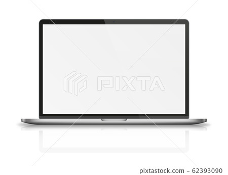 Modern laptop with reflections and shadows. - Stock Illustration ...