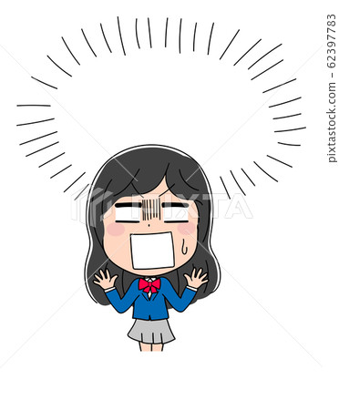 Balloon shock illustration material schoolgirl... - Stock Illustration ...