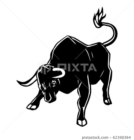 Illustration of bullfighting, black bull and... - Stock Illustration ...