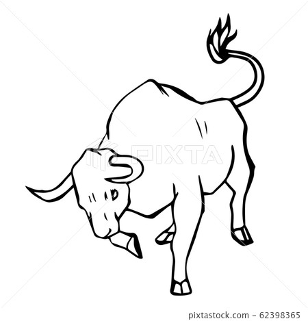 Illustration of a ox coming up with momentum... - Stock Illustration ...