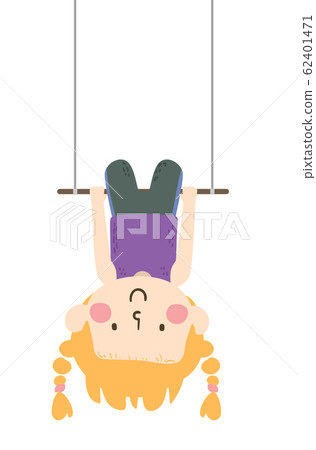 Kid Girl Aerial Skill Static Trapeze Illustration - Stock Illustration ...