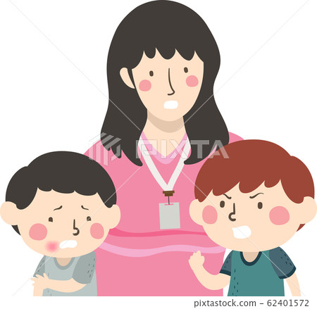 Kids Boy Bully Physical Punch Teacher Illustration-插圖素材 [62401572 ...