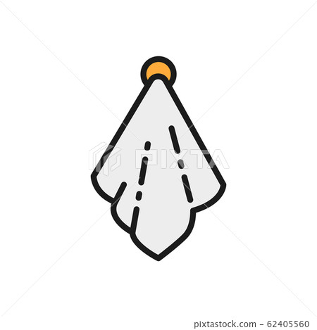 Vector hand towel flat color line icon. - Stock Illustration [62405560 ...