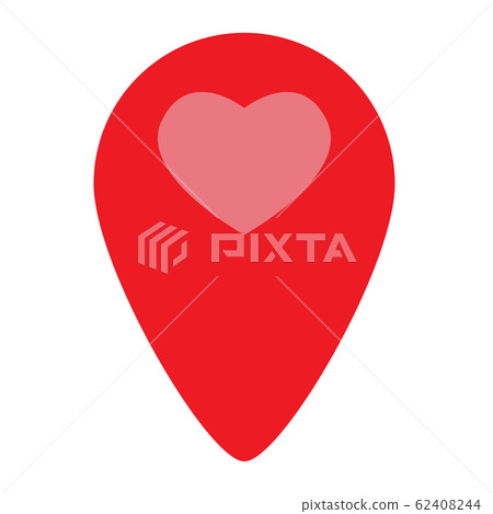 pin location with heart icon on white... - Stock Illustration [62408244 ...
