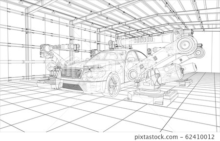 Assembly of motor vehicle. Vector - Stock Illustration [62410012] - PIXTA