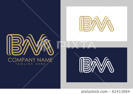 B and M combination Lines Letter Logo Creative... - Stock Illustration ...