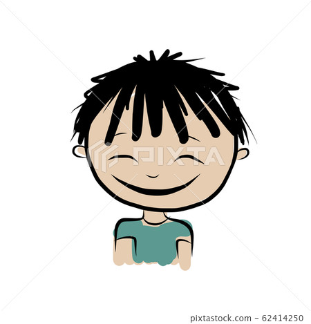 Cute boy smiling, sketch for your design-插圖素材 [62414250] - PIXTA圖庫