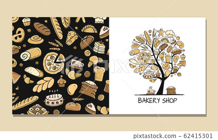 Greeting cards, design idea for bakery company - Stock Illustration ...