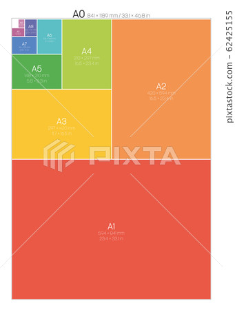 A Series Paper Sizes. With labels and... - Stock Illustration [62425155 ...