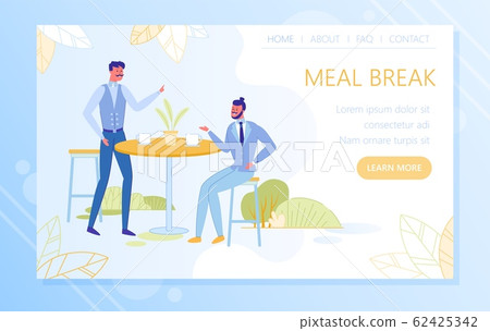 Meal or Lunch Afternoon Break in Office Banner. - Stock Illustration ...