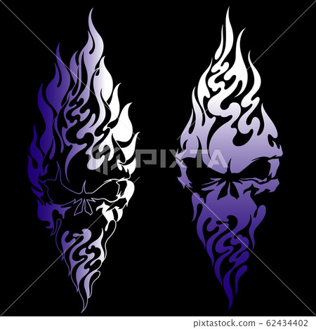 Skull With Purple Flames