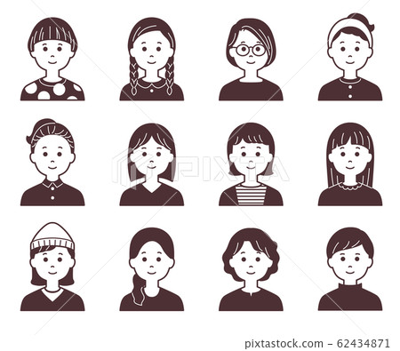 Female icon _ monochrome _ solid - Stock Illustration [62434871] - PIXTA