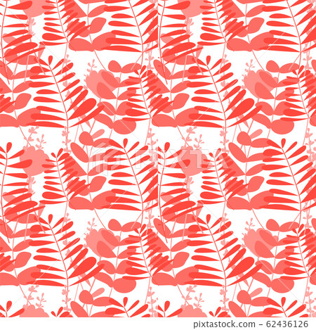 Red leaves seamless pattern. Vector flat... - Stock Illustration ...