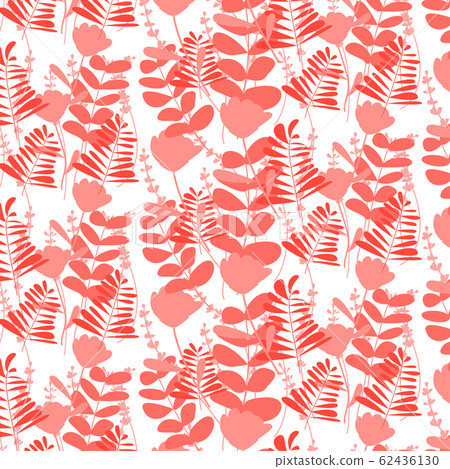 Red leaves seamless pattern. Vector flat... - Stock Illustration ...