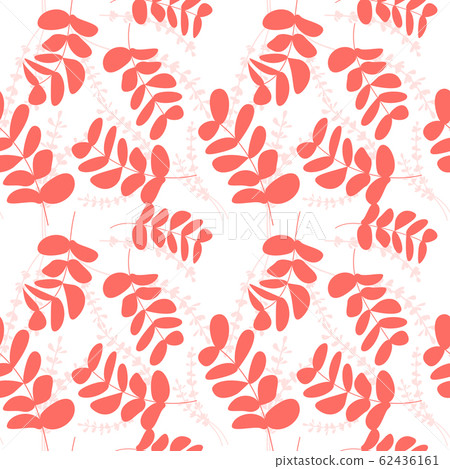 Red leaves seamless pattern. Vector flat... - Stock Illustration ...