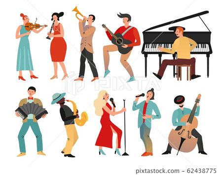 Musicians. Professional orchestra and musician... - Stock Illustration ...