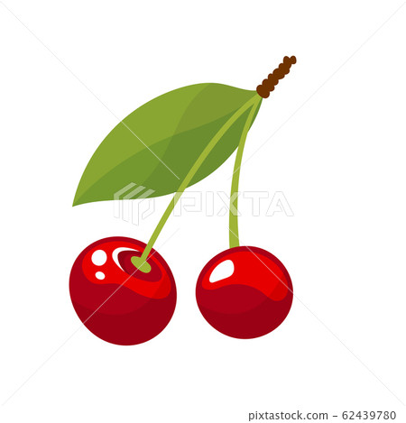 Cherries Illustration - Pair of cherries with... - Stock Illustration ...
