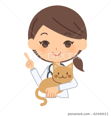 Female vet cat pointing - Stock Illustration [62440411] - PIXTA