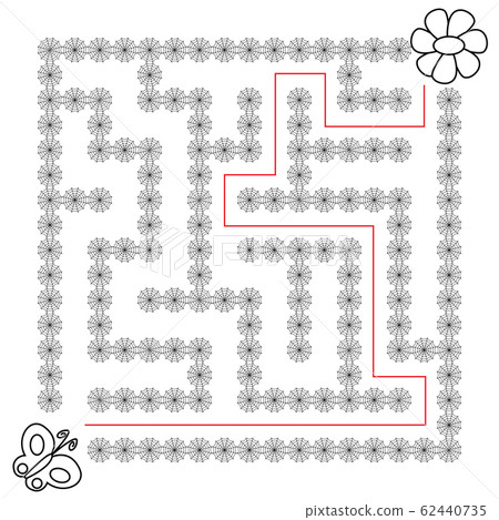 Butterfly and flower Maze educational game for - Stock Illustration ...