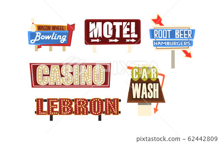 Retro Signs and Pointers Collection, Vintage... - Stock Illustration ...