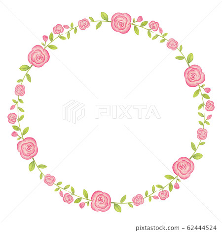 Round illustration background made of pink roses - Stock Illustration ...