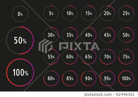 Set of 0-100 Percentage ready to use for - Stock Illustration [62446381 ...