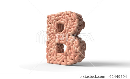 human brain in shape of letter B. 3D illustration - Stock Illustration ...