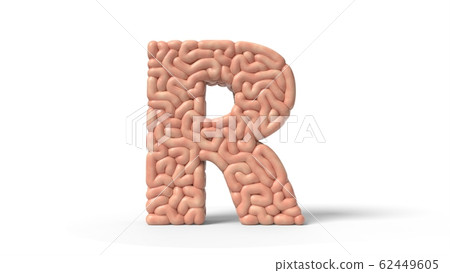 human brain in shape of letter R. 3D illustration - Stock Illustration ...
