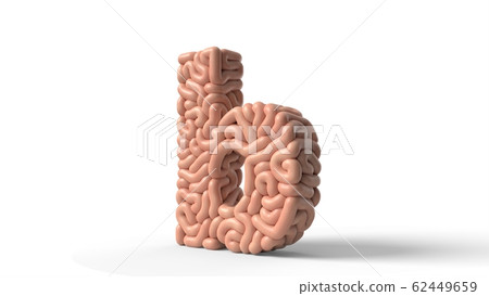 human brain in shape of letter b. 3D illustration - Stock Illustration ...