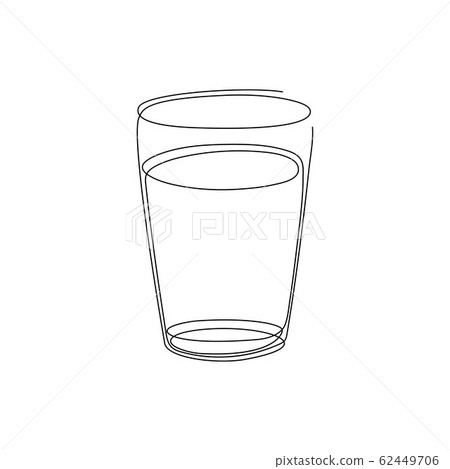 The glass is drawn in one line. Continuous... - Stock Illustration ...