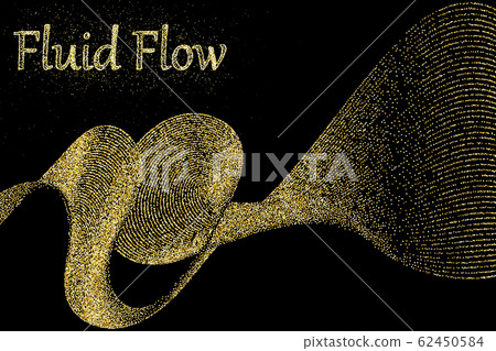 Golden particles. Fluid flow. Gold glitter texture - Stock Illustration ...