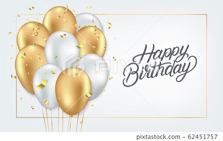 Happy Birthday realistic card template - Stock Illustration [62451757 ...