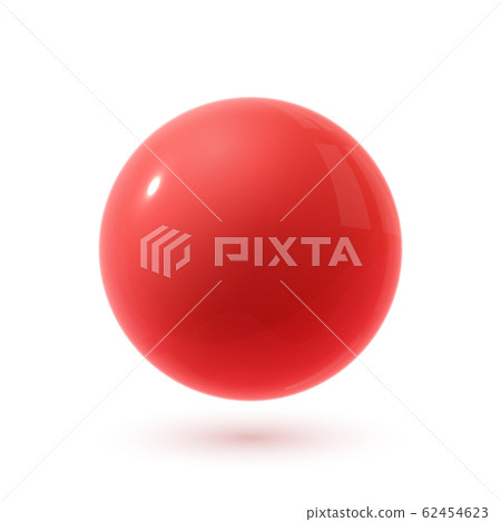 Realistic red glossy 3D sphere with reflection - Stock Illustration ...