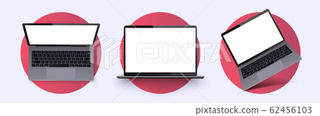 Laptop frame less blank screen. Realistic... - Stock Illustration ...